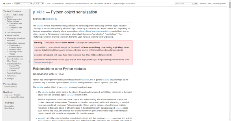 【Pythonライブラリ】「pickle」のサンプルコード | YuNi-Wiki
